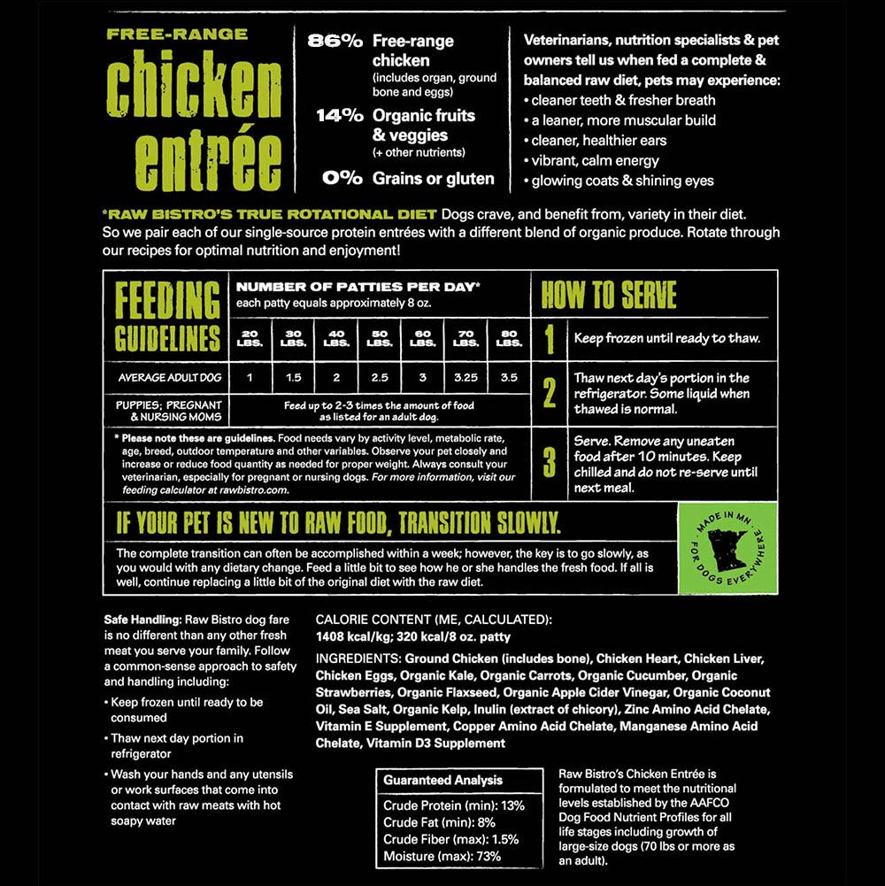 6 lb. Frozen Chicken Entree 4 Pack – Raw Bistro